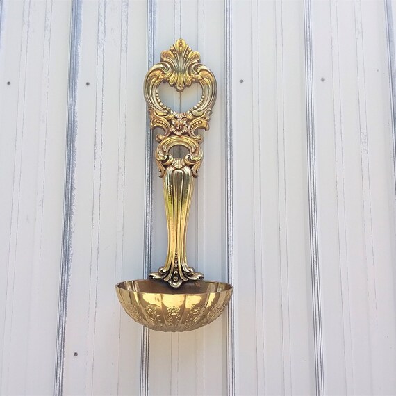 Large Syroco Ladle Spoon Wall Plant Holder Gold Tone 1970s - Etsy