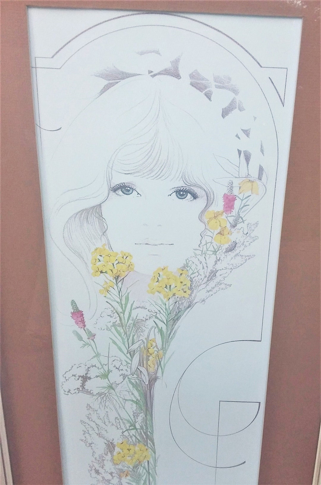 William W. Tara Signed Lithograph 1970s Print Woman's Face Series Wild ...