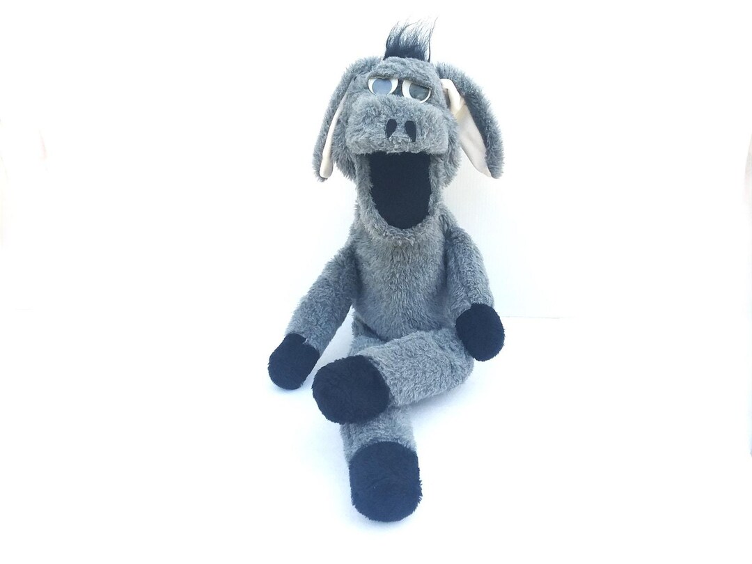 Donkey 34 Hand Puppet Full Body Movable Mouth Gray Vintage Plush ...