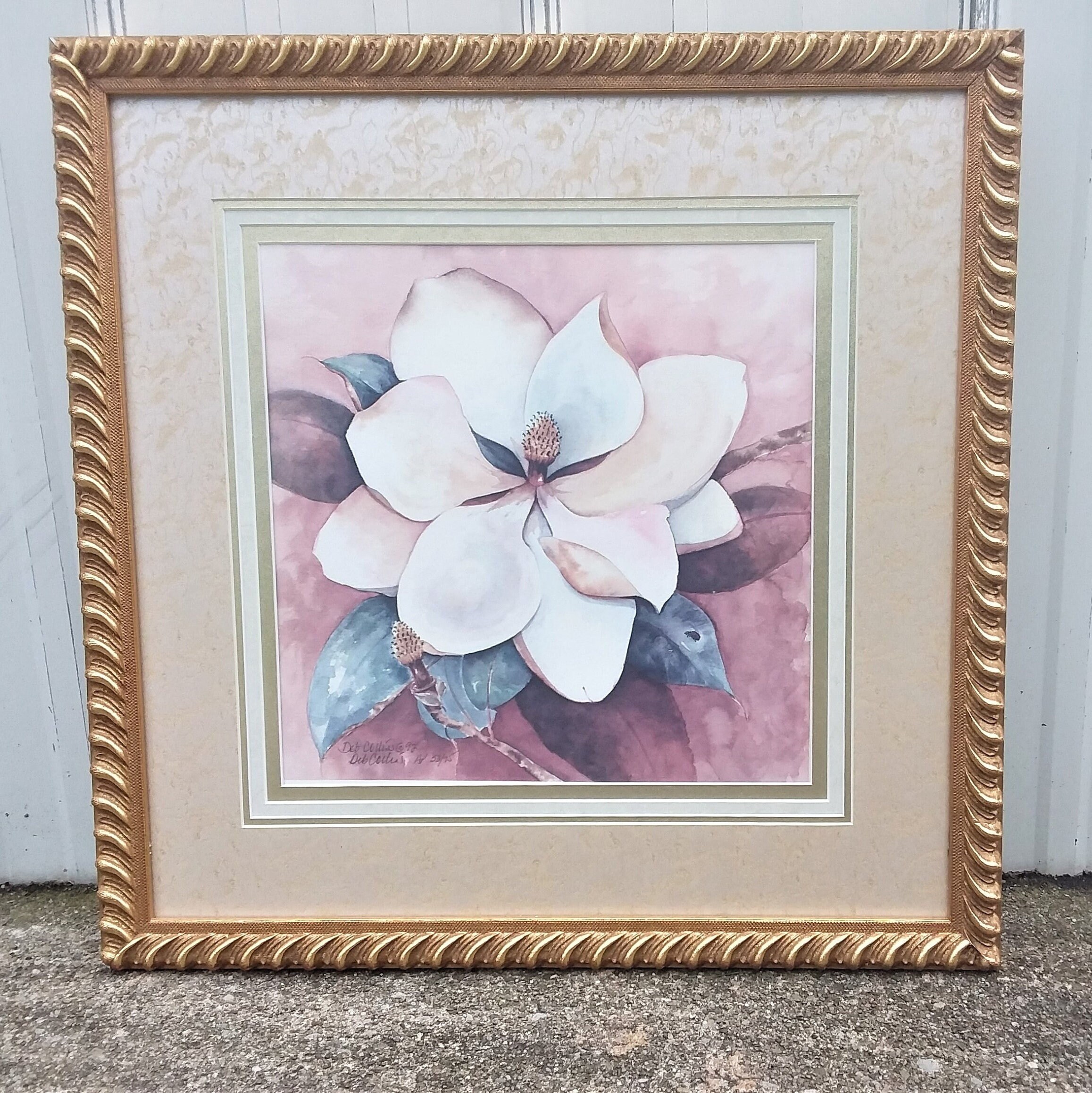 Deb Collins Magnolia Flower Watercolor Print Signed and - Etsy