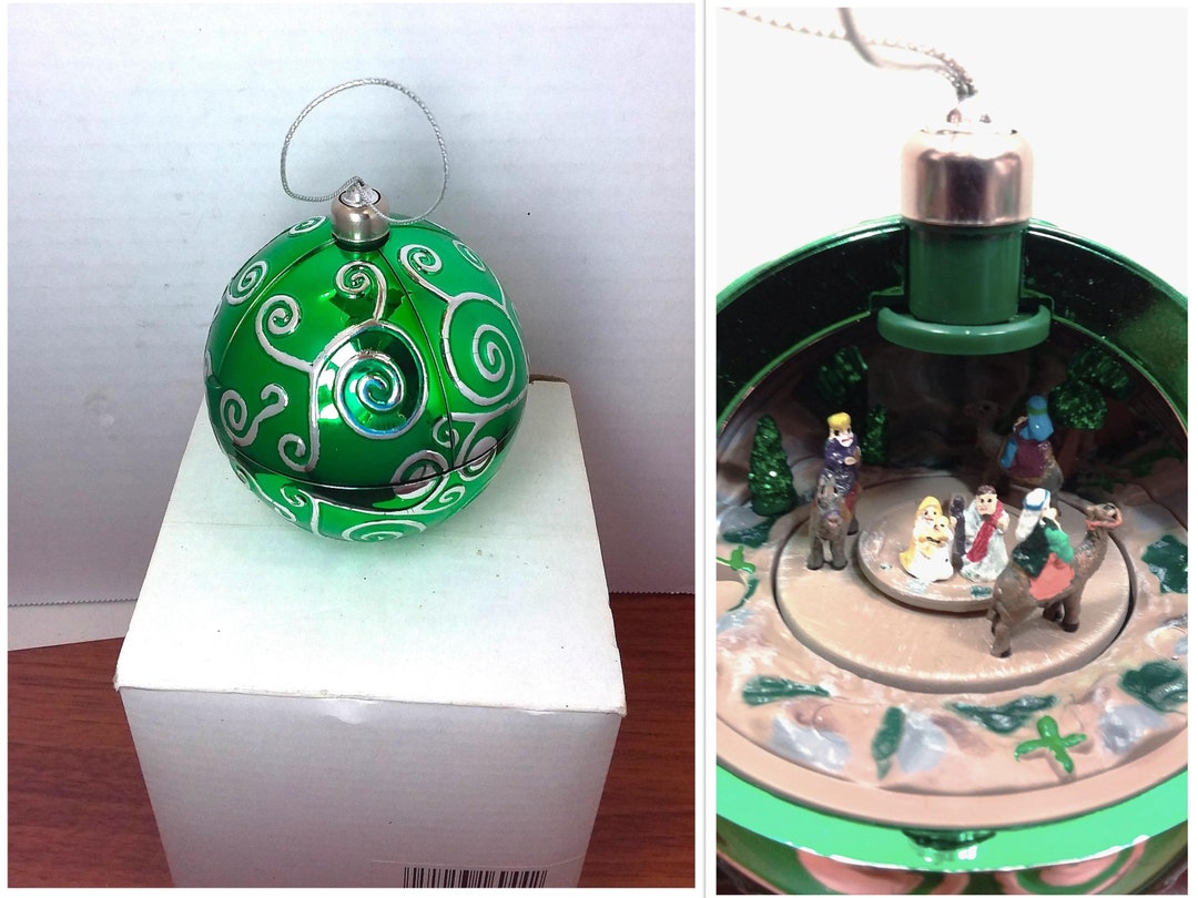 Mr. Christmas Hidden Holiday Ornament Nativity Diorama Plays Away in ...