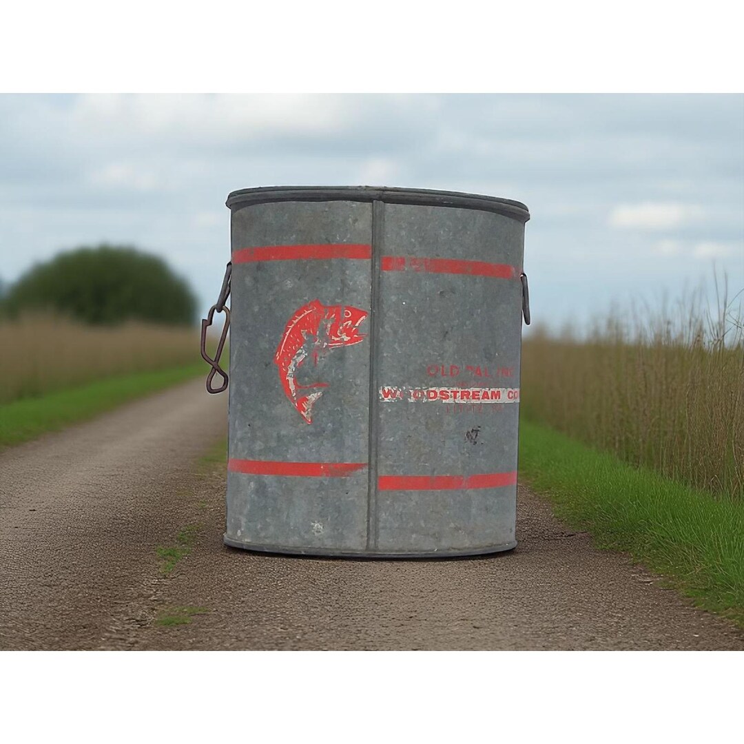 Old Pal Woodstream Minnow Bucket Bait Pail Fishing Small Oval ...