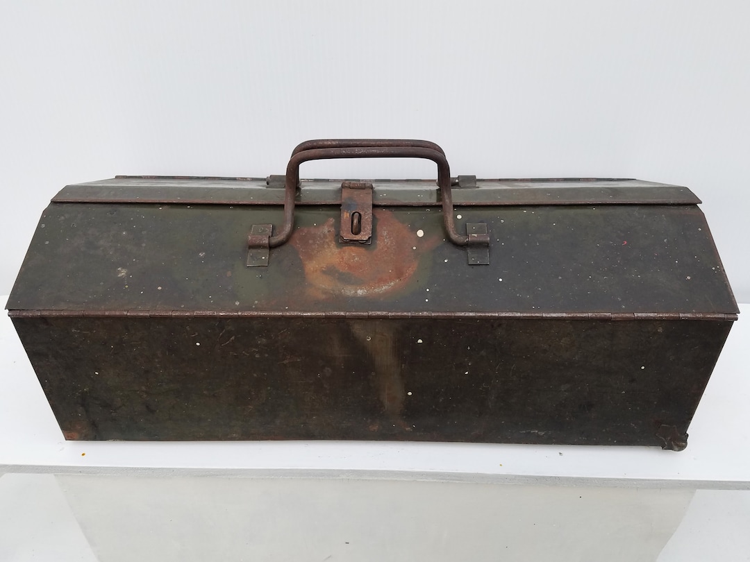 Vintage Army Green Metal Toolbox 21 Long 1950s Tool Box - Etsy