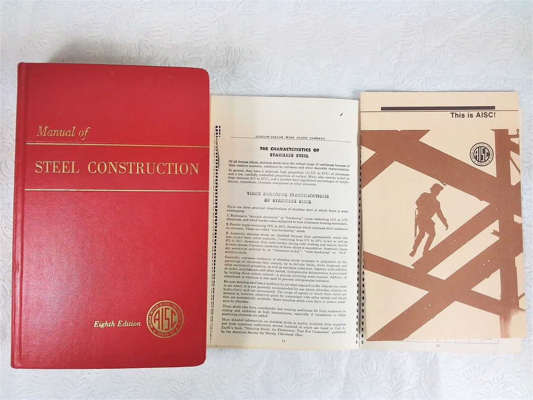 AISC Manual of Steel Construction 8th Edition 1980 Indexed With ...