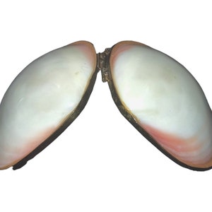 Vintage Clam Shell Hinged Coin Change Purse Trinket Holder or Ring ...