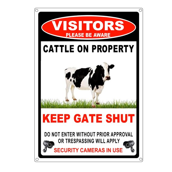 Friesian Cow on Property Gate Sign | Etsy