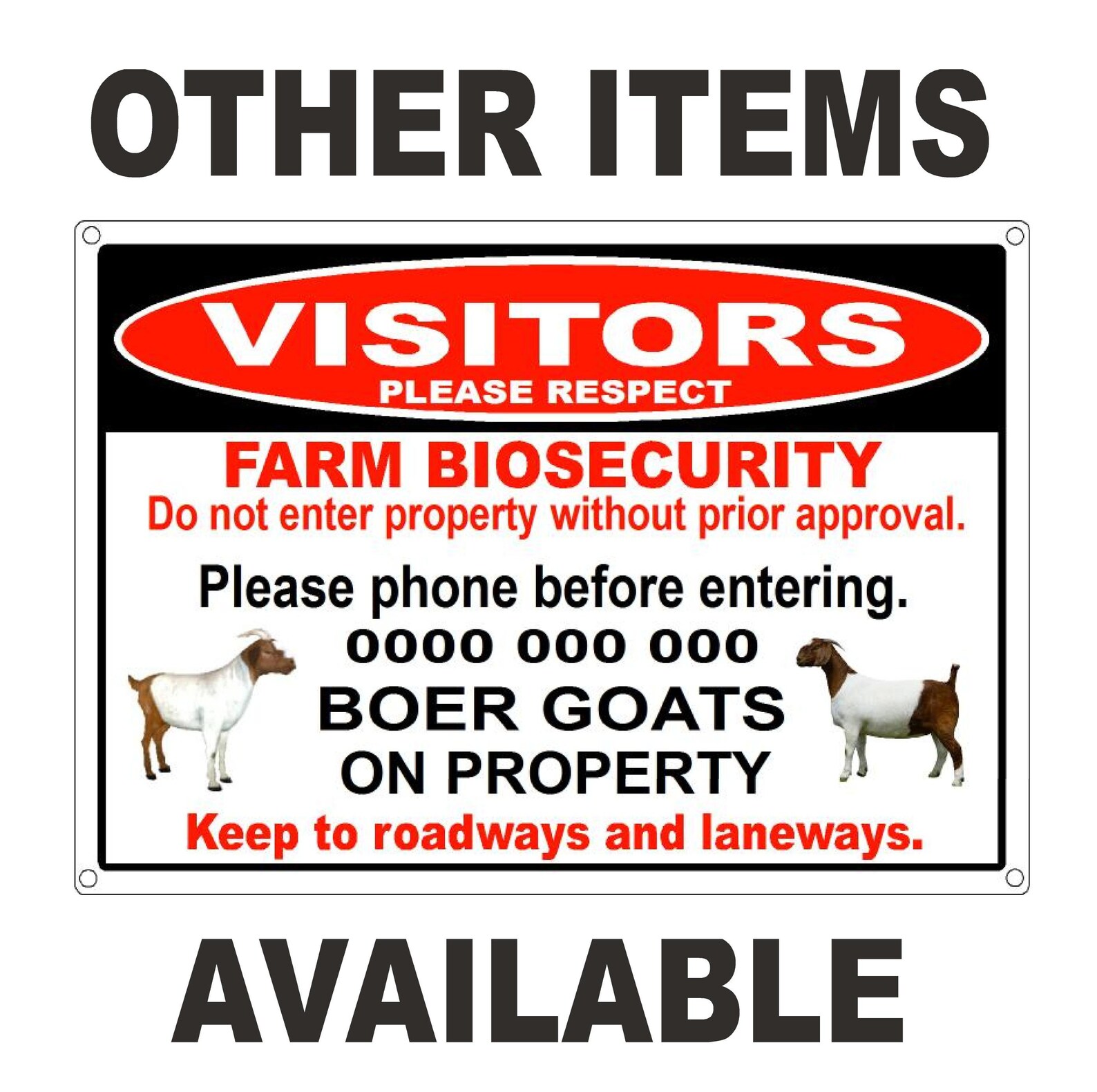 Goats Biosecurity Sign - Etsy
