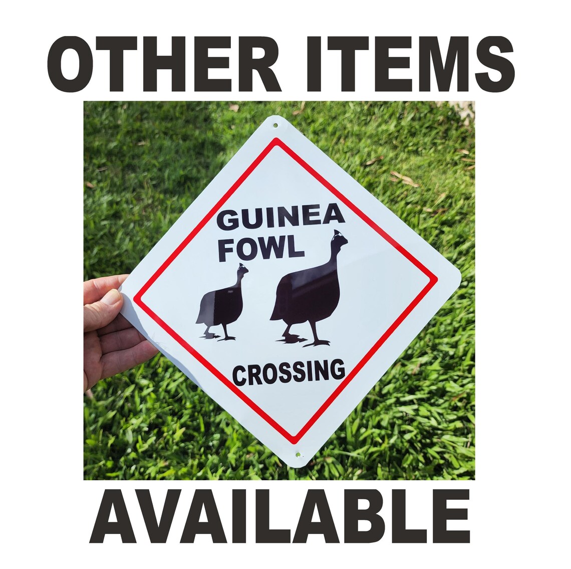 Guinea Fowl Yellow Crossing Sign. - Etsy Australia