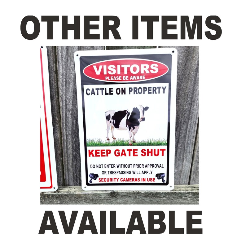 Cattle Grazing Sign Please Close Gate - Etsy
