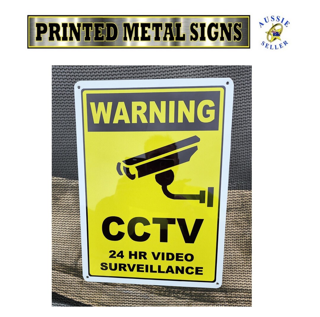 CCTV Warning Sign - Etsy