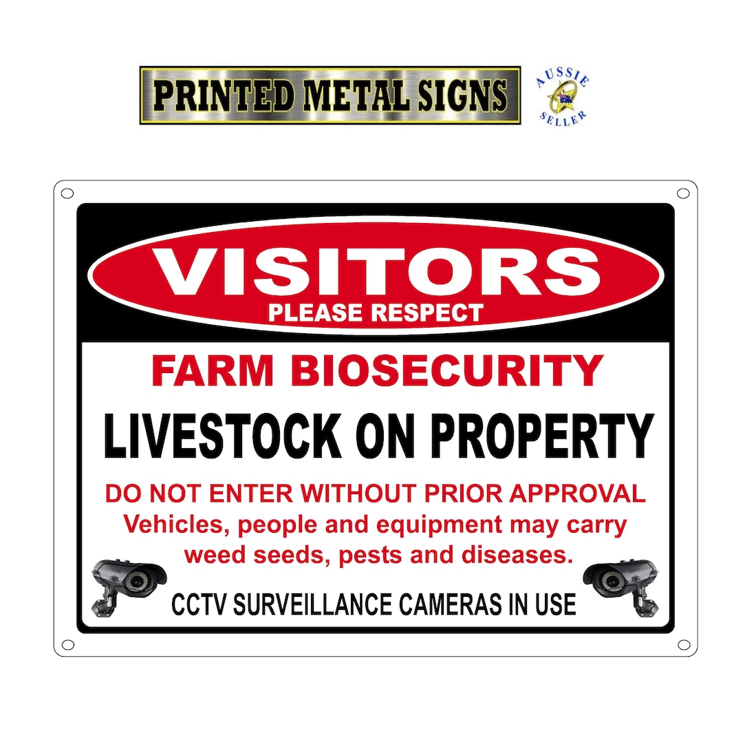 Livestock Biosecurity Sign With Cctv Warning - Etsy