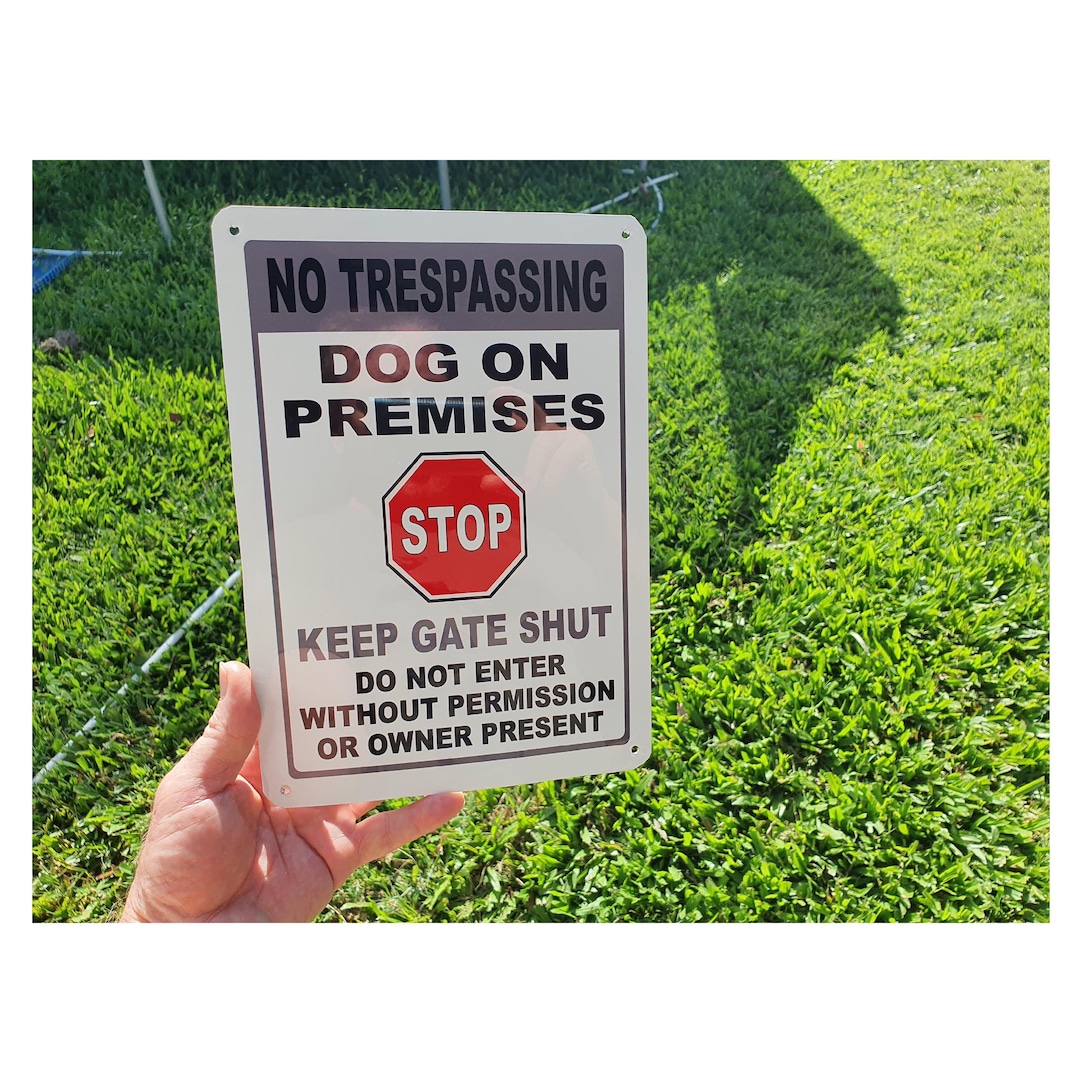 No Trespassing Dogs on Property Sign - Etsy