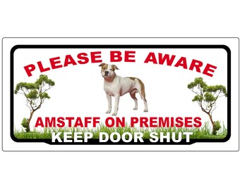 American Bully Guard Dog Sign Beware of the Dog Printed Metal | Etsy