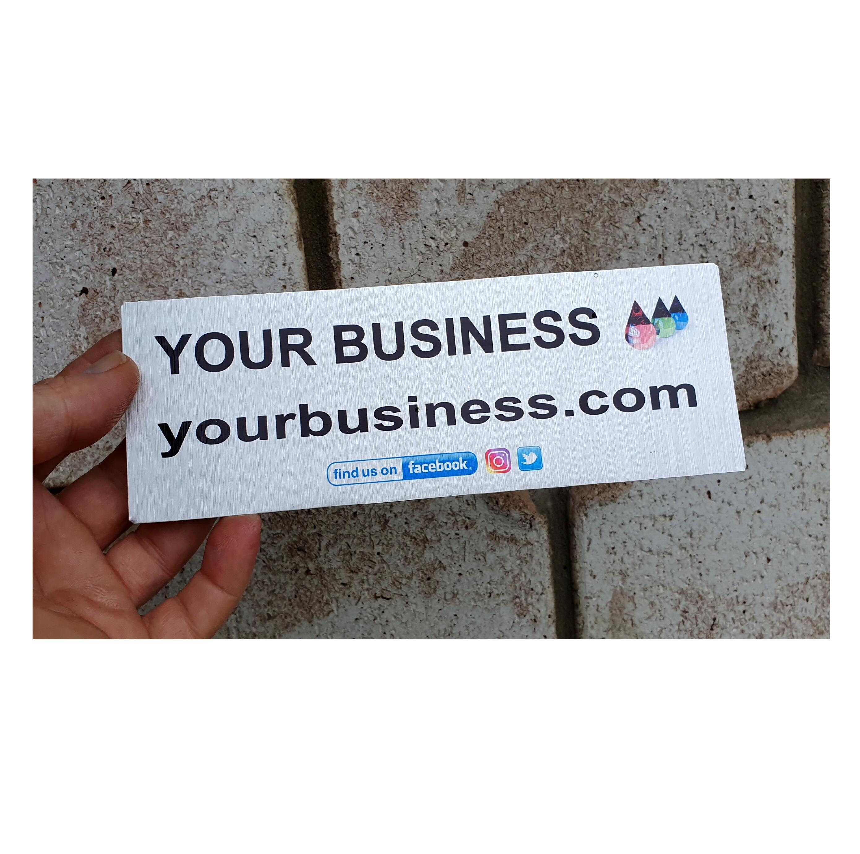 Personalised Home or Business Sign Plaque Brushed Metal 200mm | Etsy ...