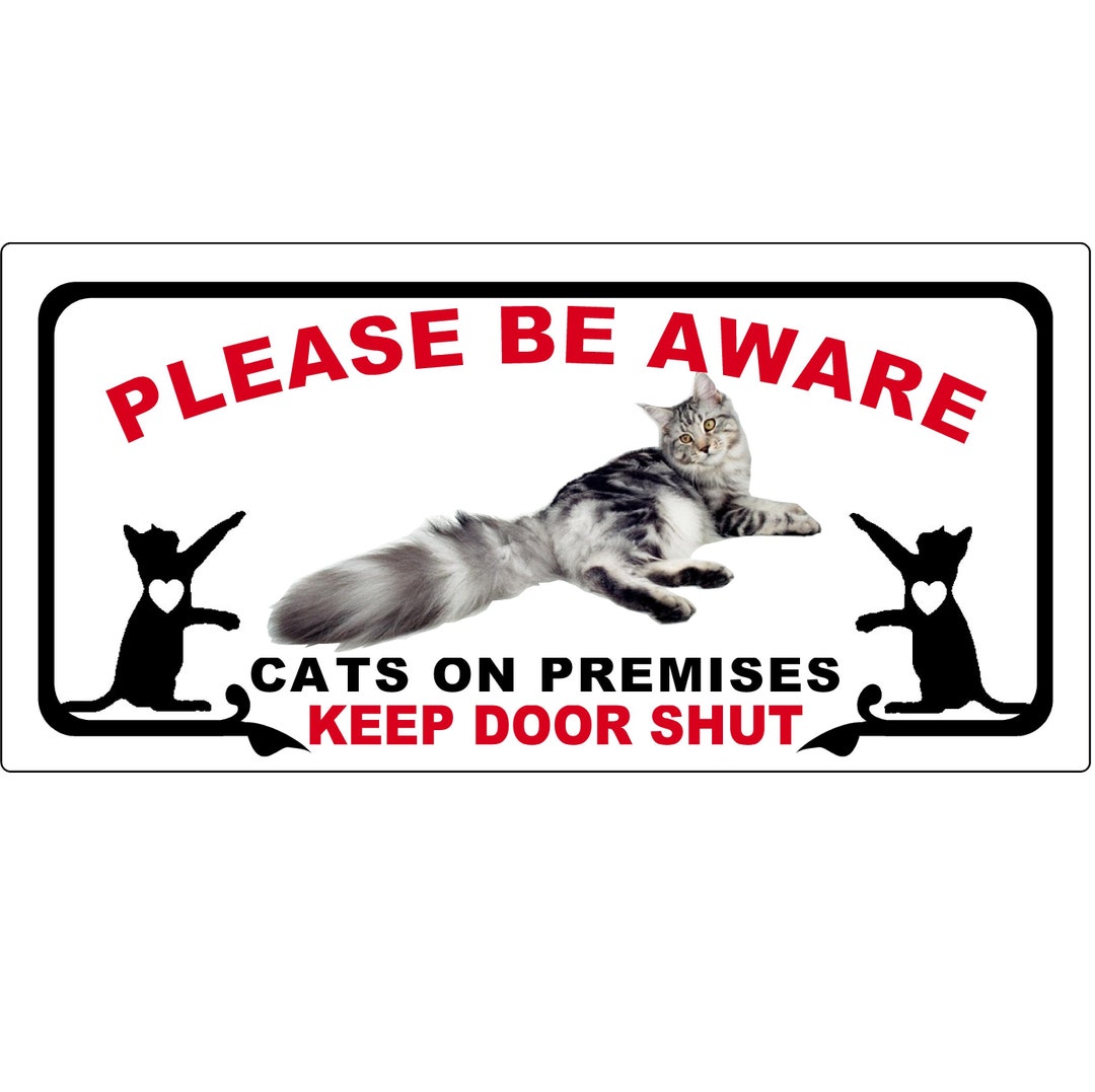 Cat Door Sign - Etsy