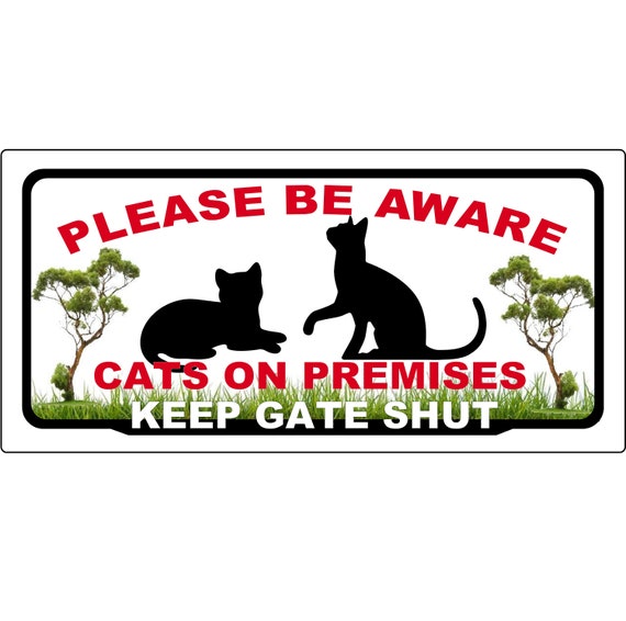 Cats on Premises Door Sign | Etsy
