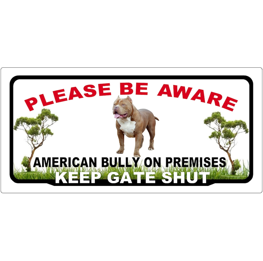 American Bully Guard Dog Sign, Beware of the Dog Printed Metal Sign - Etsy