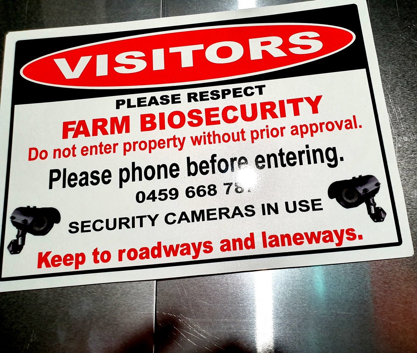 Farm Biosecurity Sign Personalised With Phone Number or - Etsy Canada
