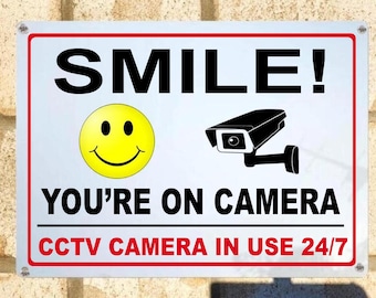 Smile You're on Camera Sign You're on Camera Sign - Etsy