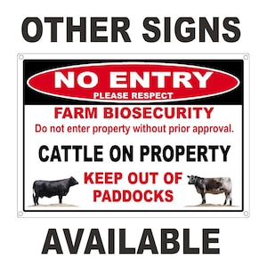 NSW or QLD Visitor Biosecurity Farm Sign Personalised - Etsy