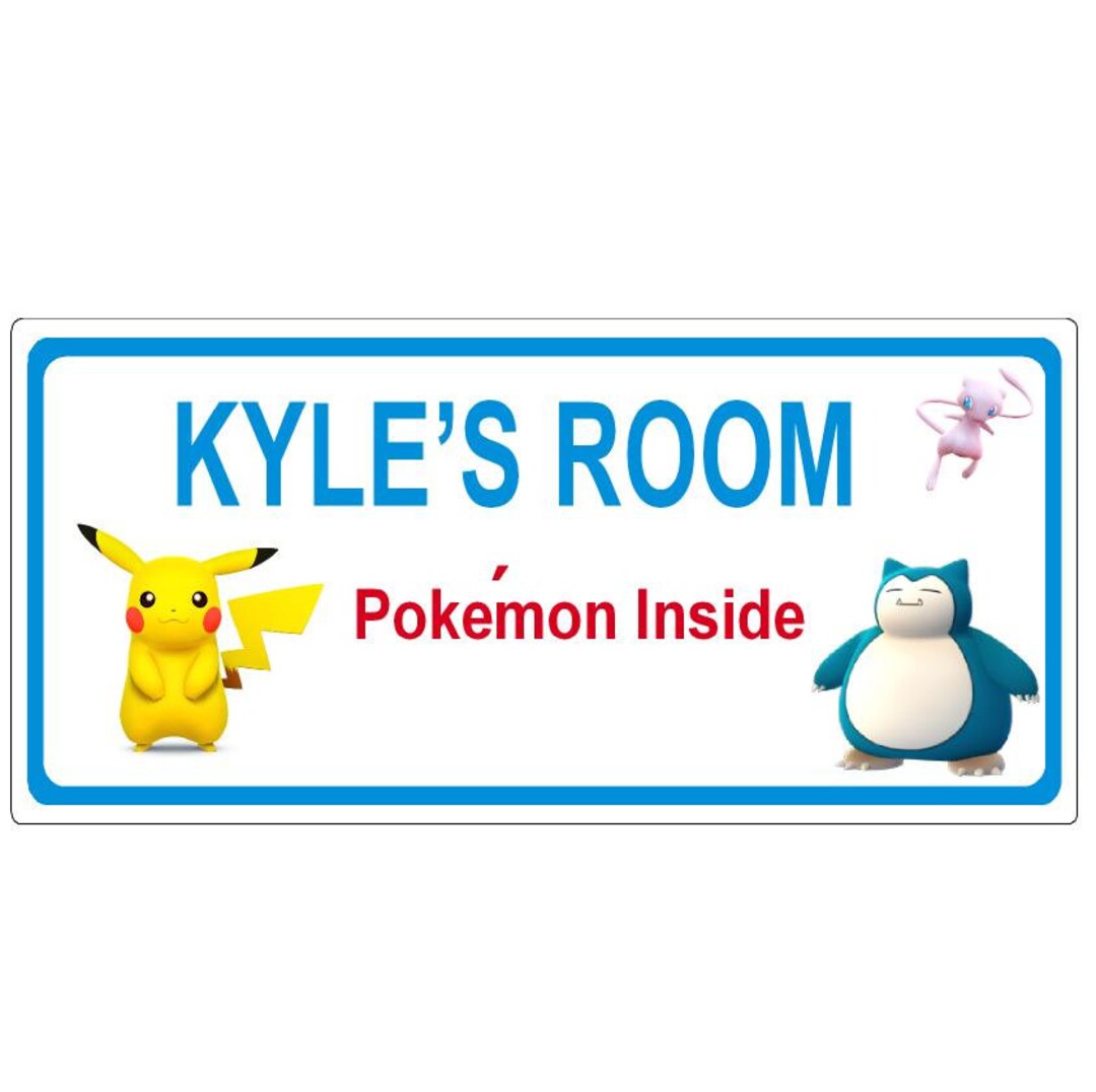 Pokemon Novelty Bedroom Door Plaque, Personalised Printed Metal Sign ...