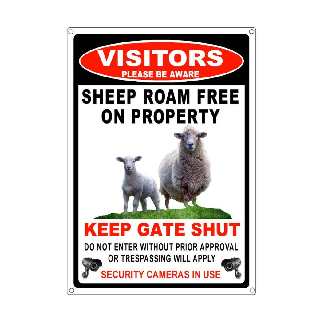 Sheep on Property Gate Sign - Etsy