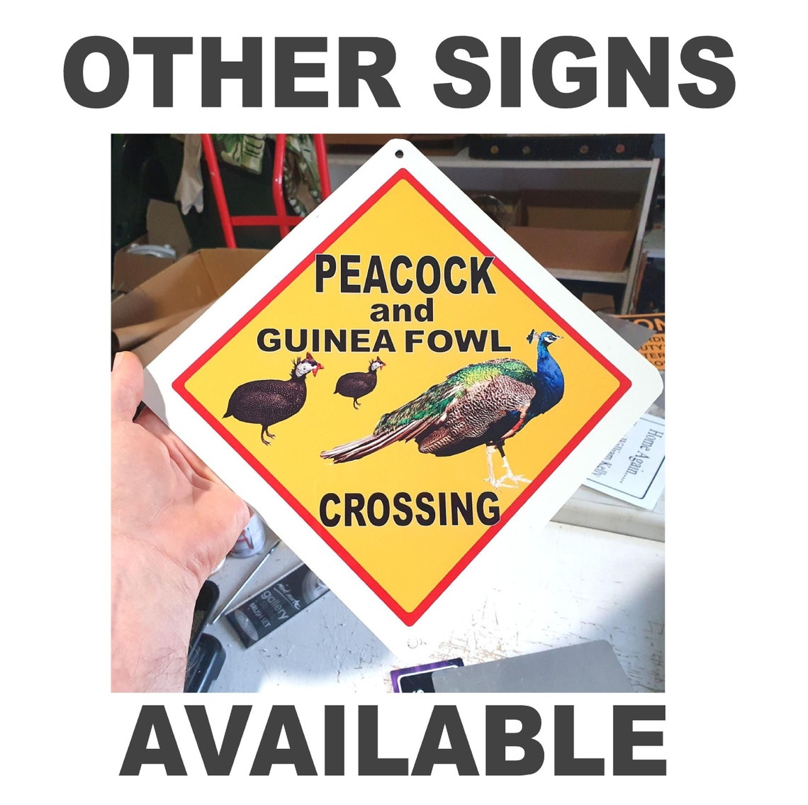 Guinea Fowl Yellow Crossing Sign. - Etsy Australia
