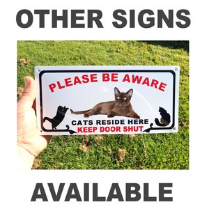 Cats on Premises Door Sign - Etsy