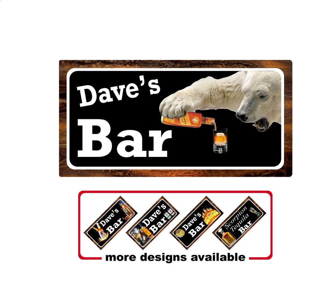 Personalised Bundy Bear Bar Sign - Etsy