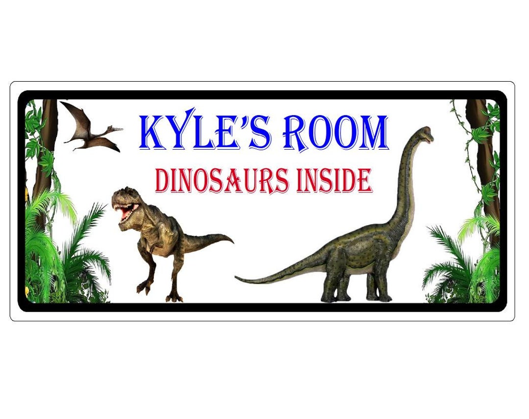 Dinosaur Personalised Printed Metal Sign With Your Name. - Etsy