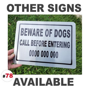Dogs on Premises Security Camera Sign, Beware of the Dog Printed Metal ...
