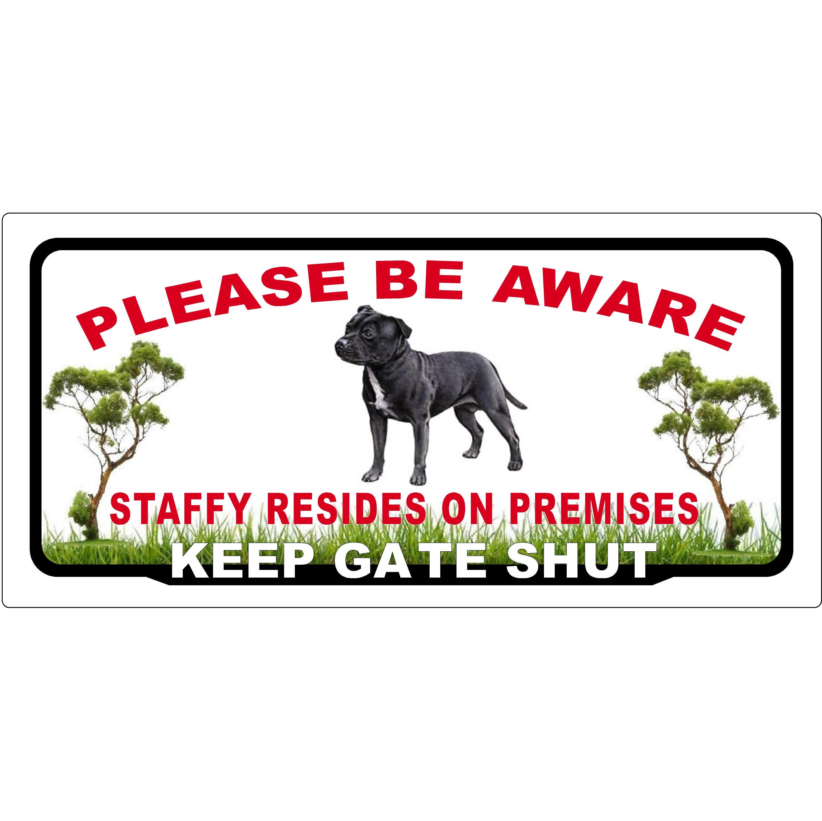 Staffy Staffordshire Bull Terrier Sign Beware of the Dog | Etsy UK
