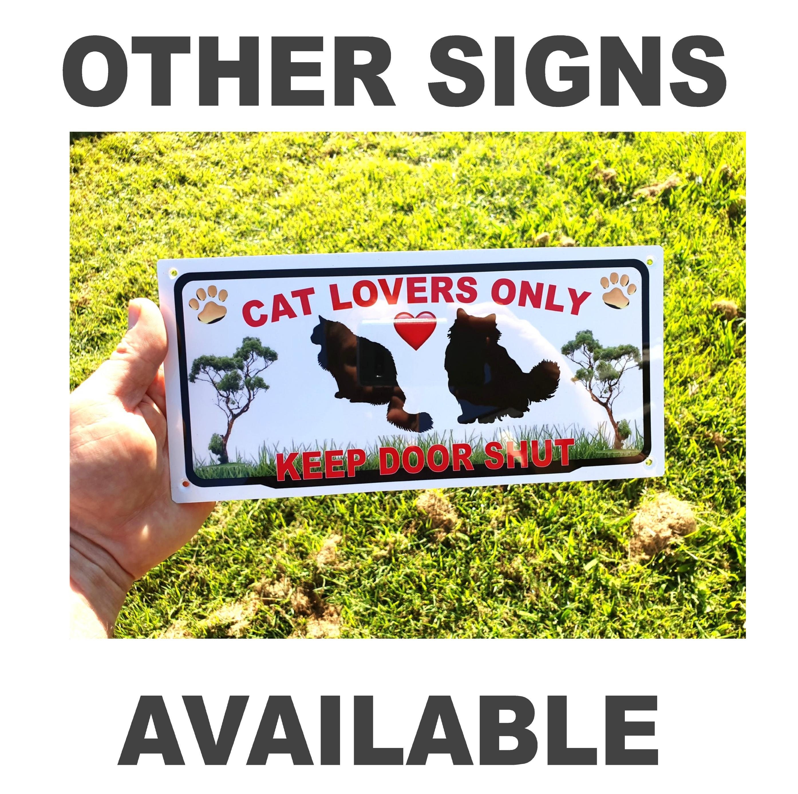 Cats on Premises Door Sign - Etsy