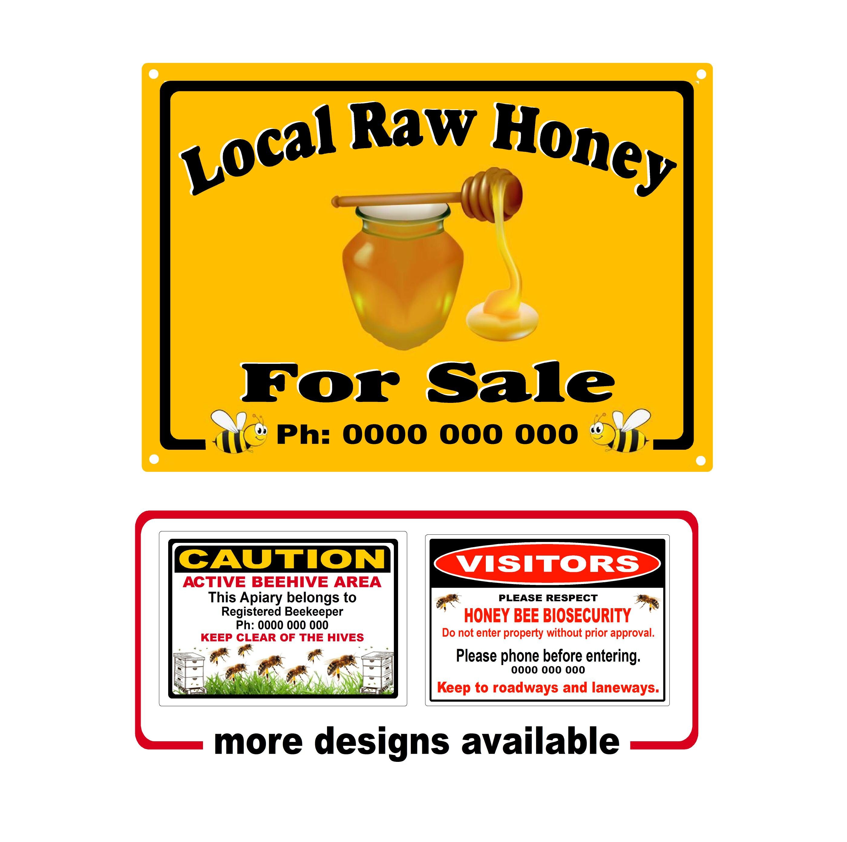 Beekeeper Apiary sign Personalised or standard Local Raw Honey | Etsy