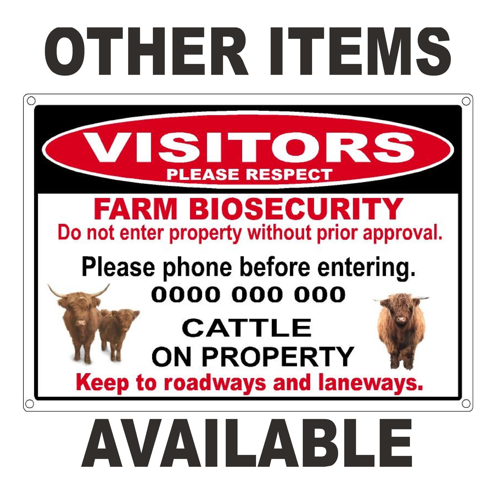 Cattle Grazing Sign Please Close Gate - Etsy
