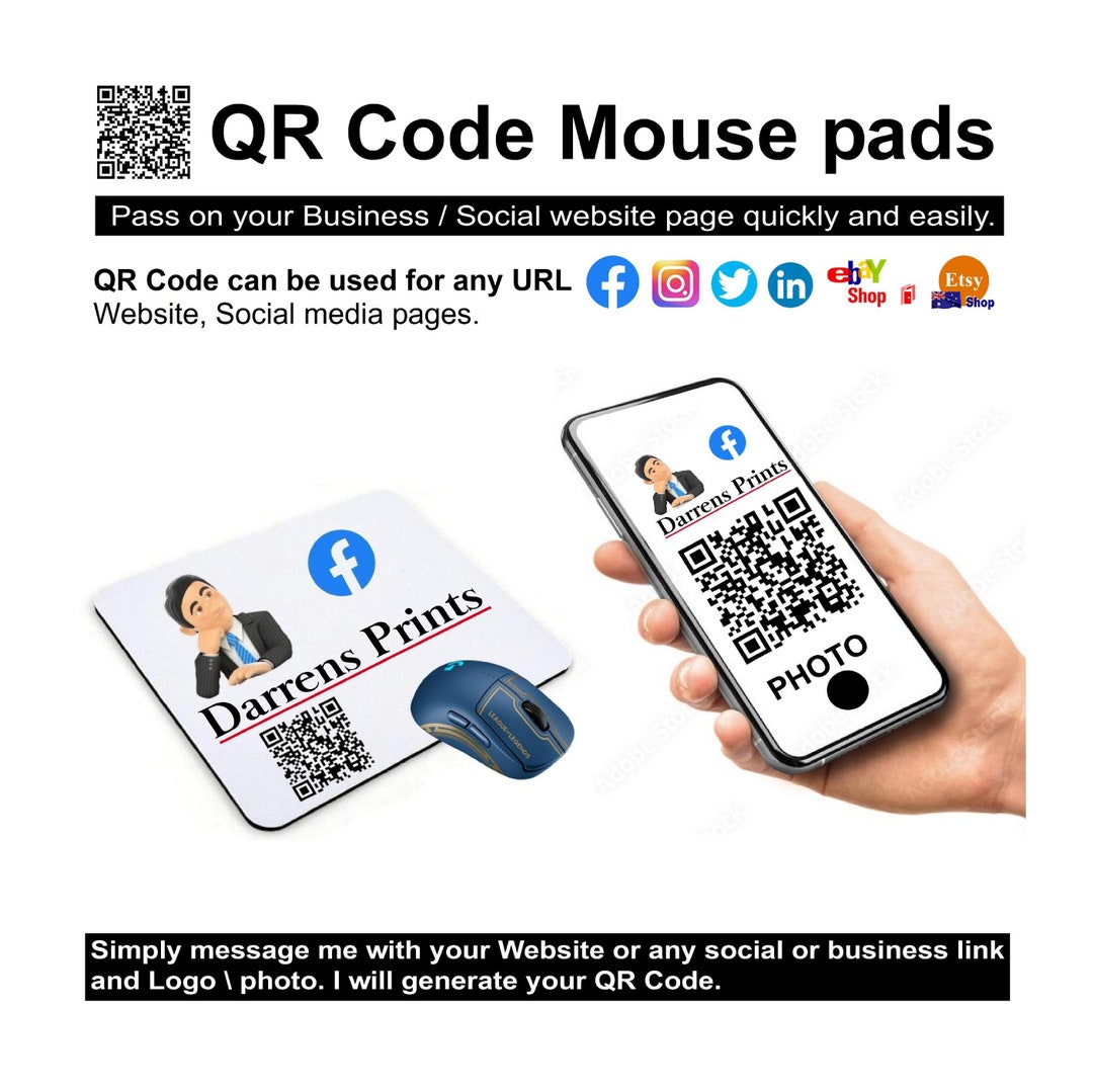 QR Code Mouse Pad - Etsy