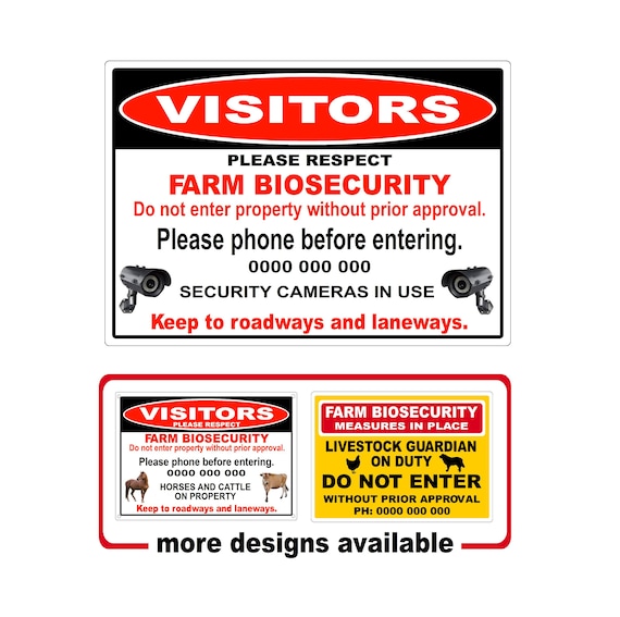 Farm Biosecurity Sign Personalised With Phone Number or - Etsy Canada