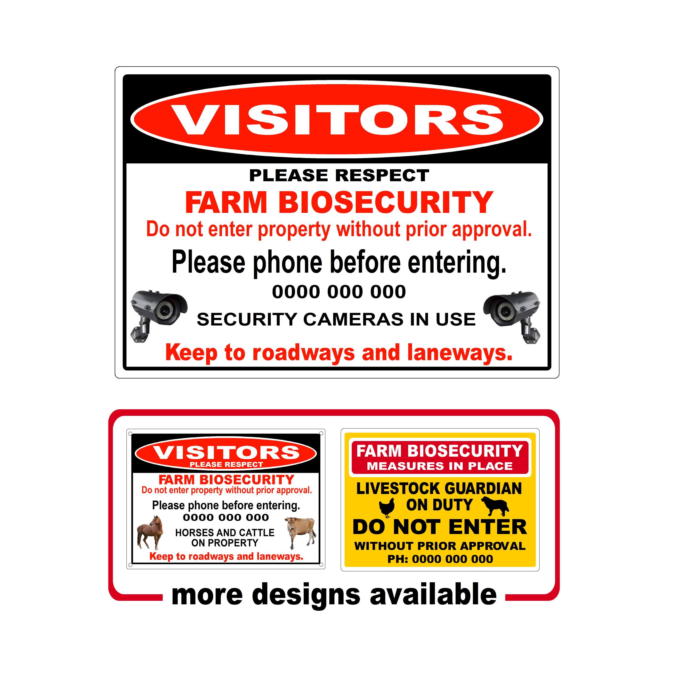 Farm Biosecurity Sign Personalised With Phone Number or - Etsy Australia