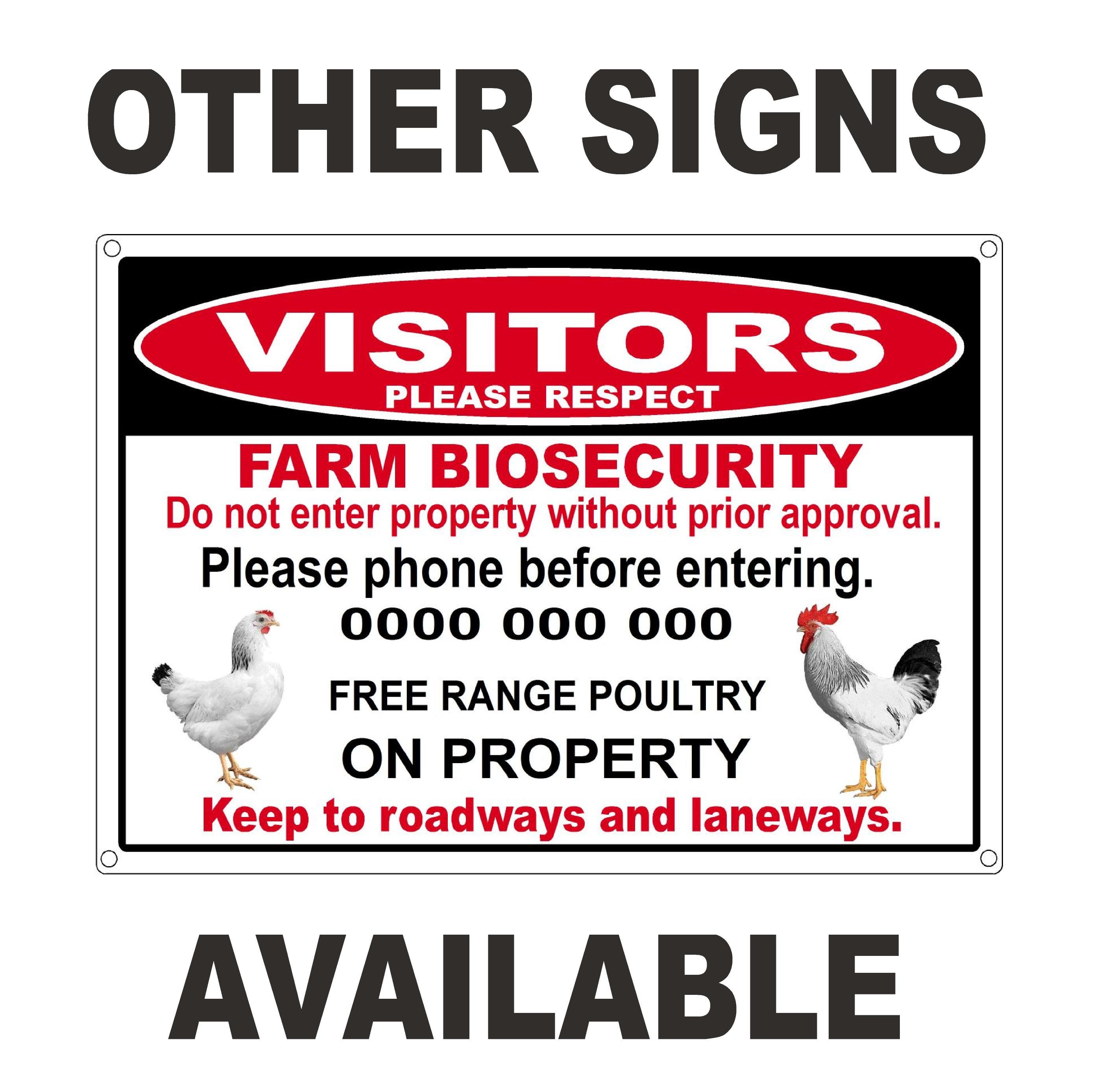 Farm Biosecurity Sign Personalised With Phone Number or - Etsy Australia