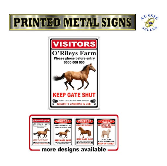 Horse Farm Gate Sign Personalised or Standard - Etsy Australia