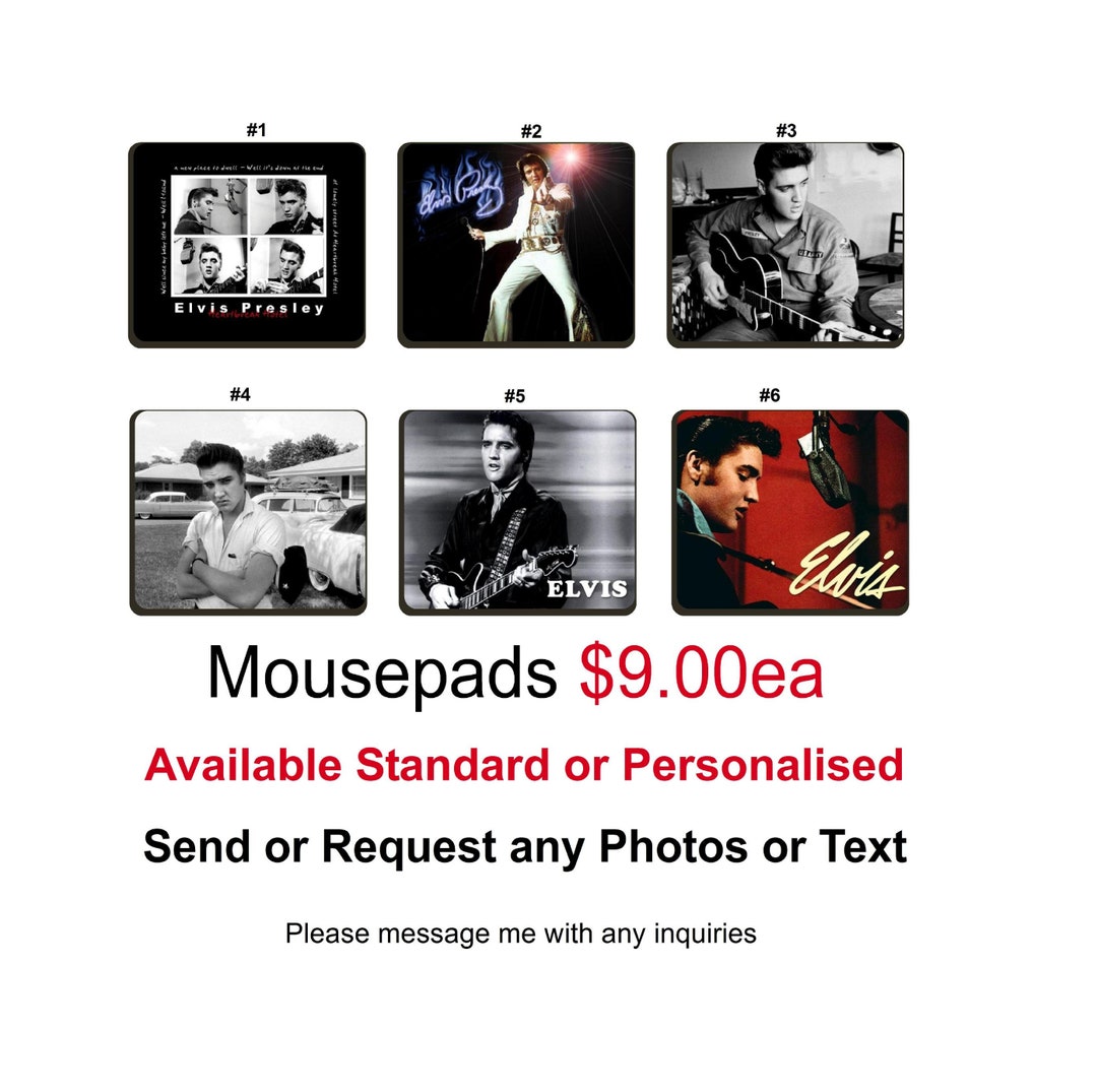 Elvis Presley Mouse Pad Standard or Personalised - Etsy