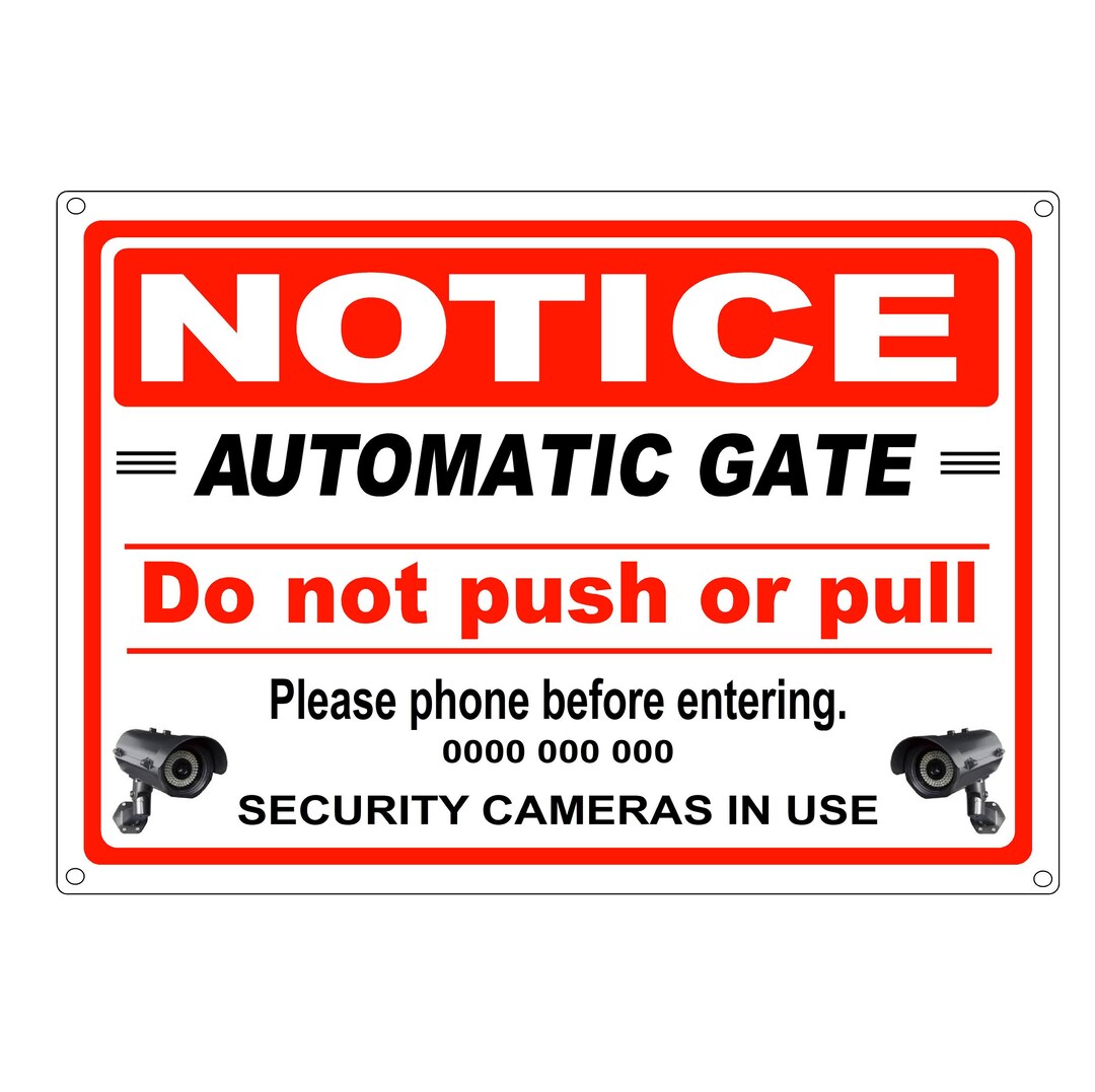 CCTV Automatic Gate Security Cameras Farm Property Sign - Etsy