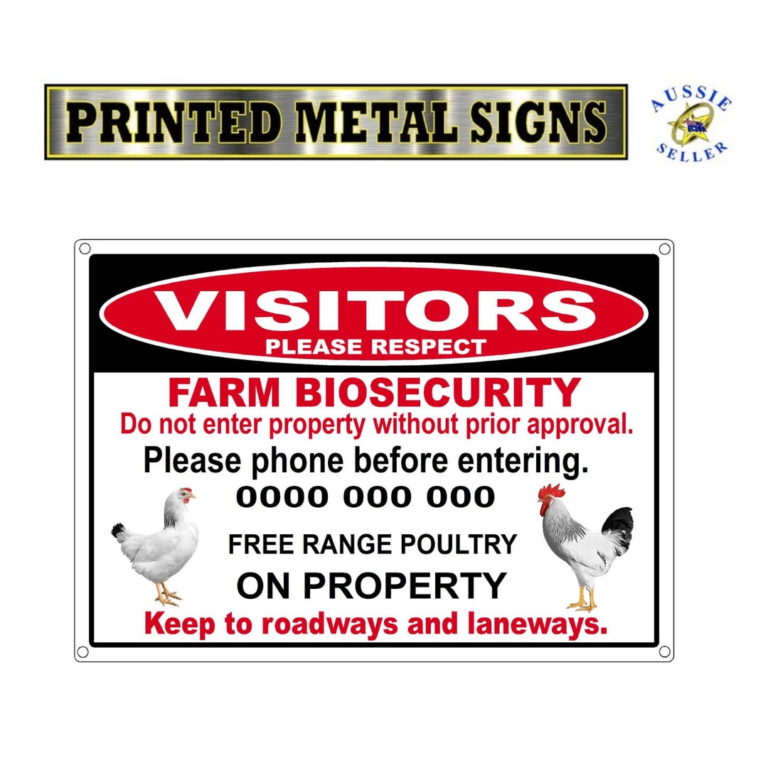 Poultry Biosecurity Farm Sign - Etsy