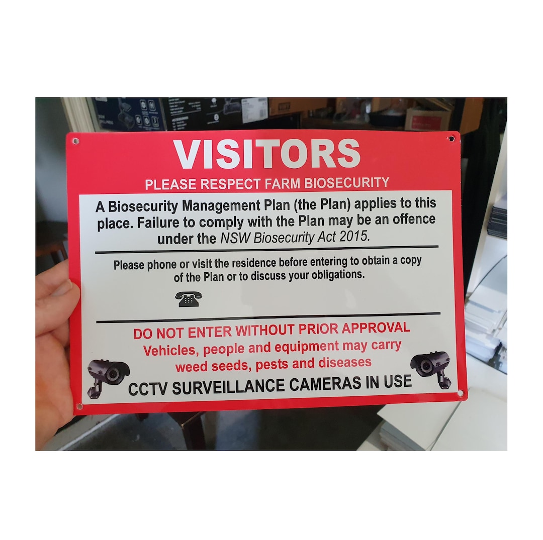 NSW or QLD Visitor Biosecurity Farm Sign Personalised - Etsy