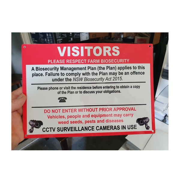 Biosecurity Farm Sign - Etsy
