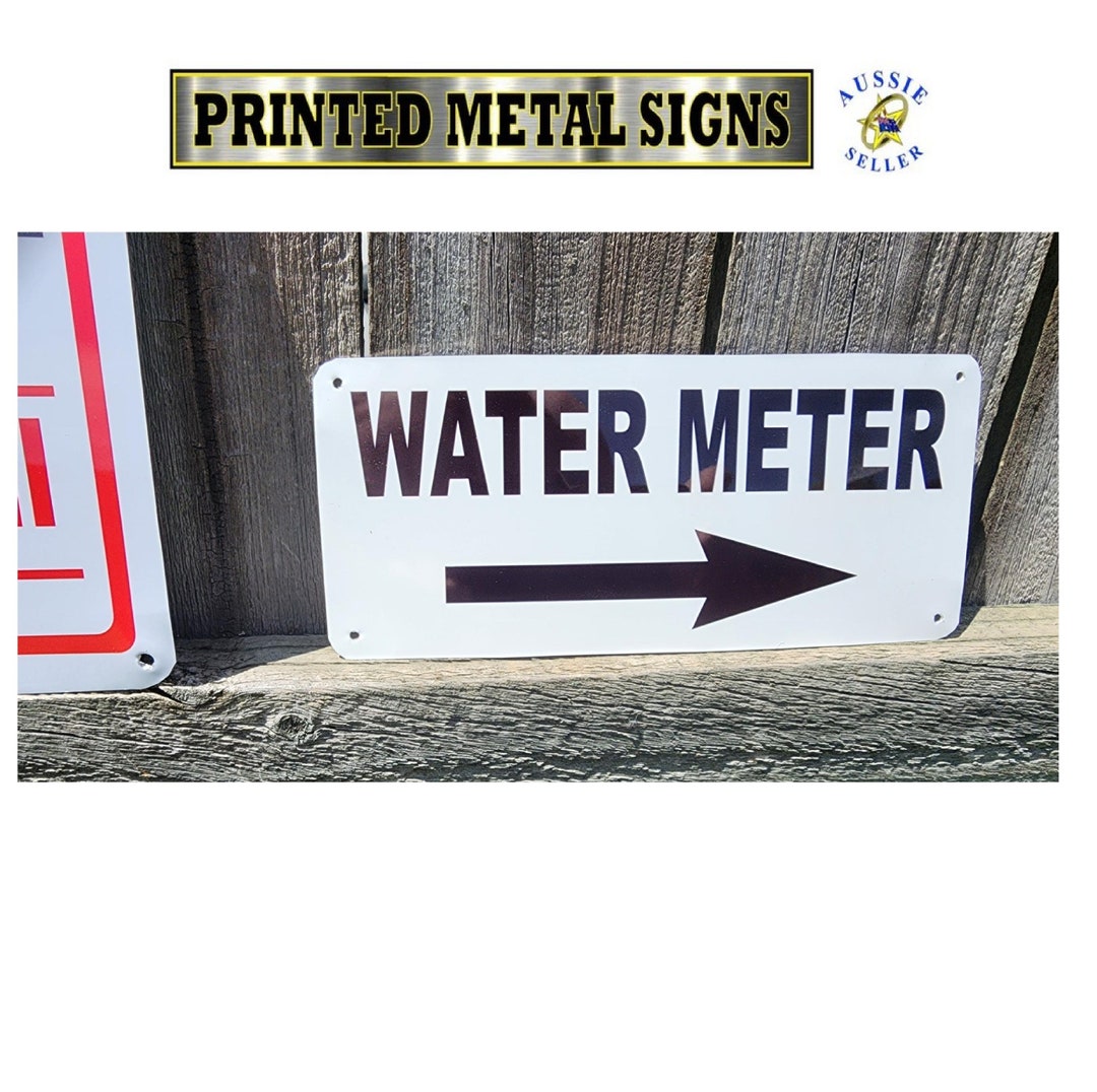 Water Meter Sign With Arrow - Etsy UK