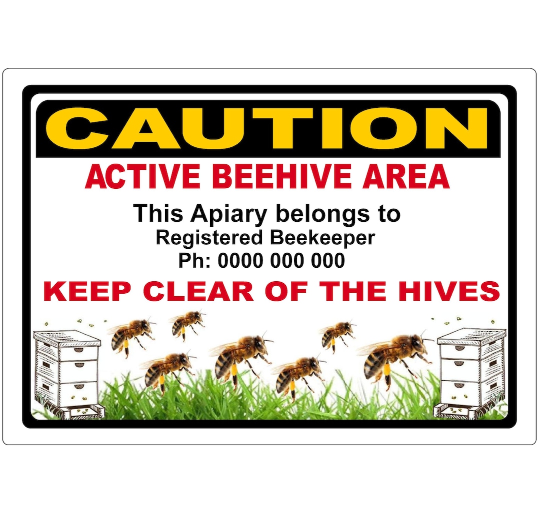 Apiary Sign Personalised With Your Text / Ph Number - Etsy