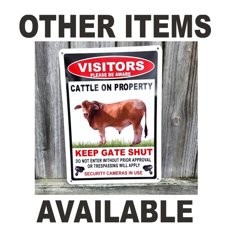 Cattle Grazing Sign Please Close Gate - Etsy
