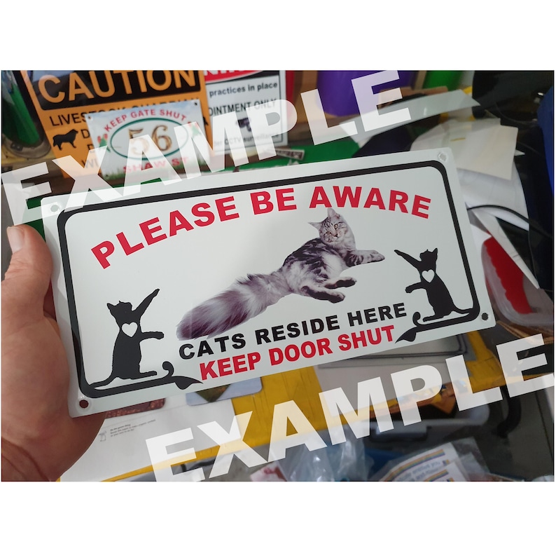 Cats on Premises Door Sign | Etsy