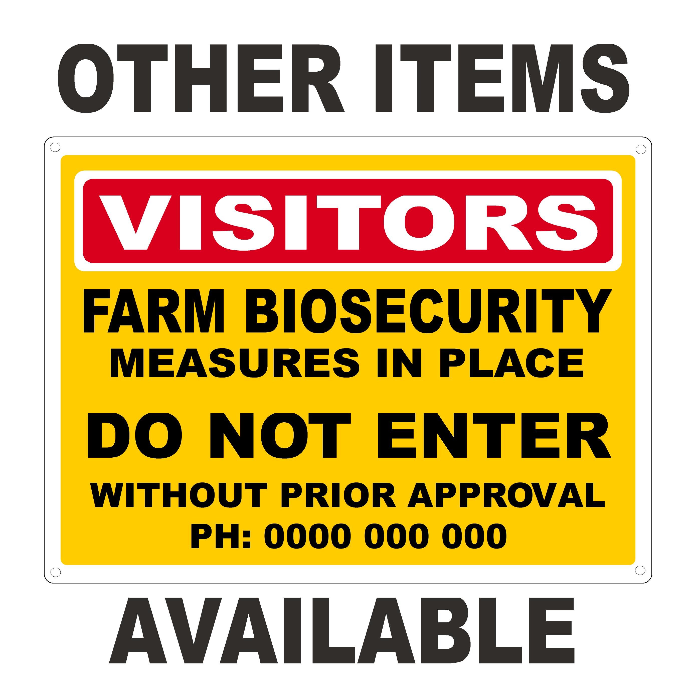 Biosecurity Farm Sign Personalised With Phone Number or Any Other Text ...